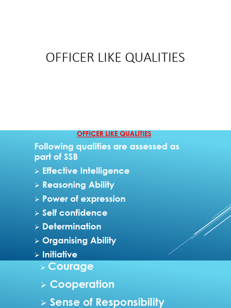 Officer Like Qualities | PDF
