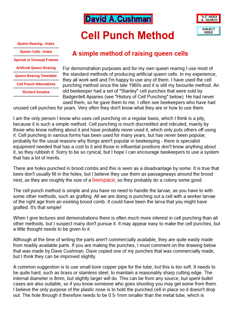 Cell Punches & Cell Punching, For Raising Queens | PDF