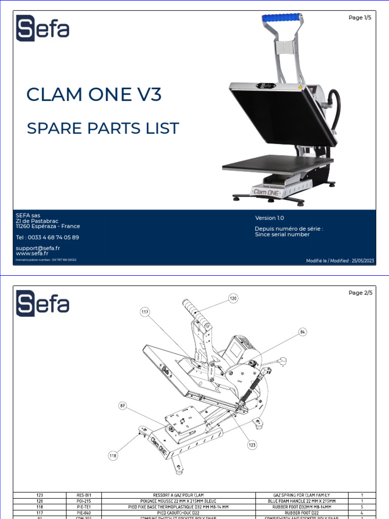 Clam One V3 (Spare Parts) | PDF