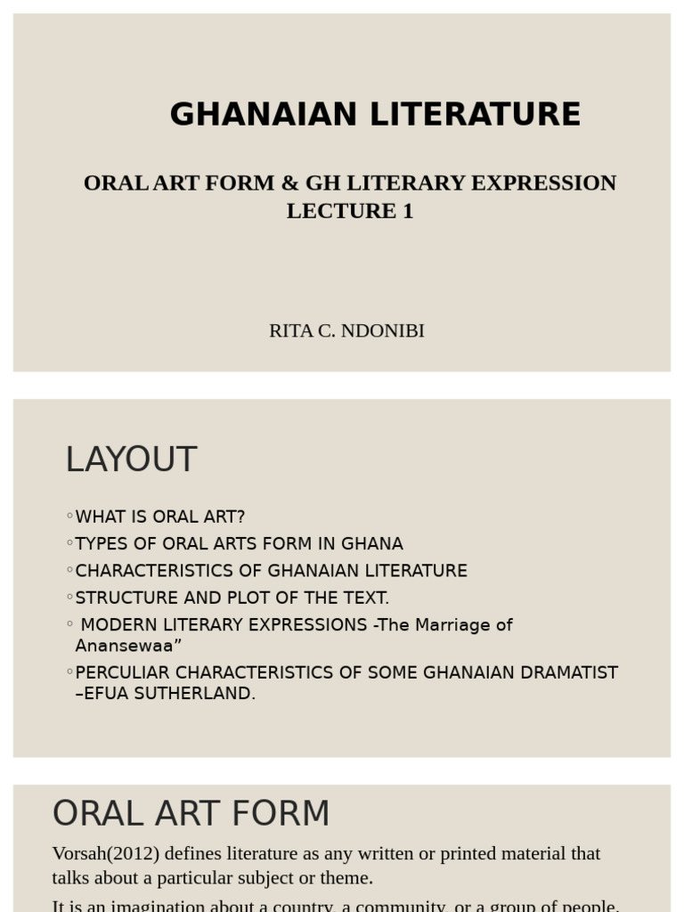 Ghanaian Literature Lec 1 | PDF