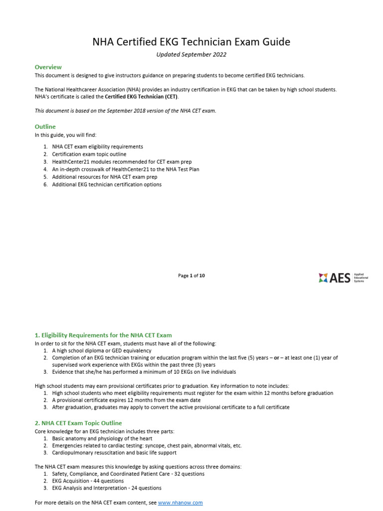 Ekg Certification Guide January 2019 | PDF