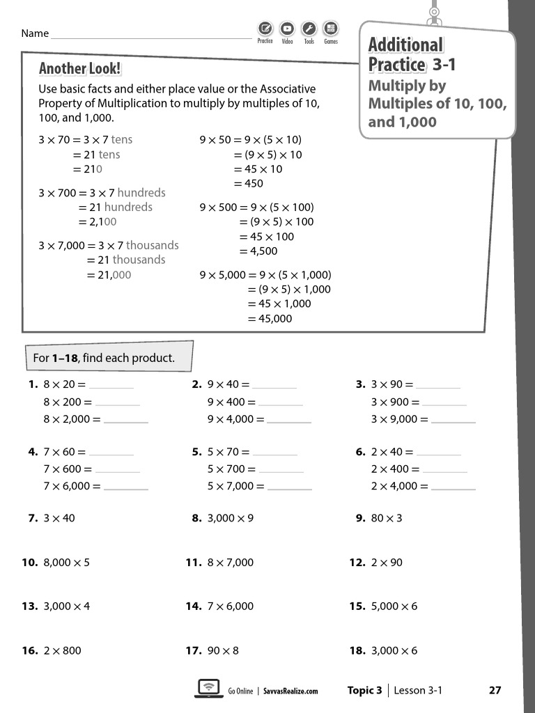 3 1 Printable Additional Practice Pdf