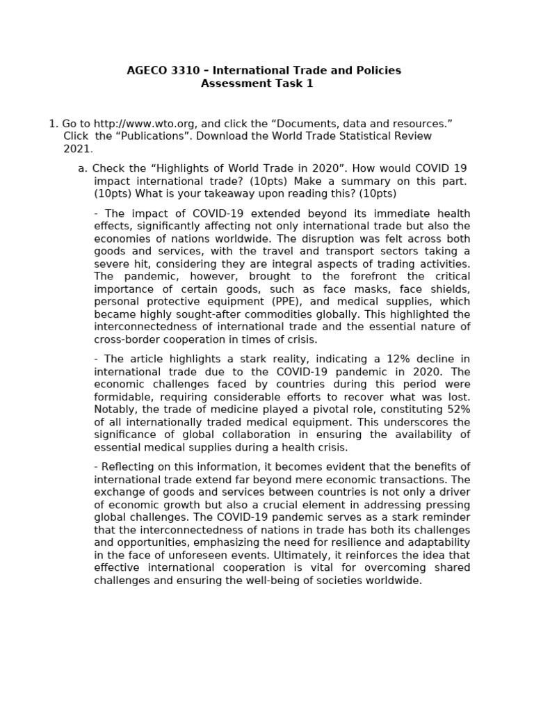 AGECO 3310 - Assessment Task 1 | PDF