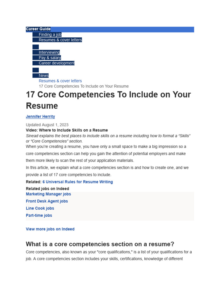 Core competencies | PDF