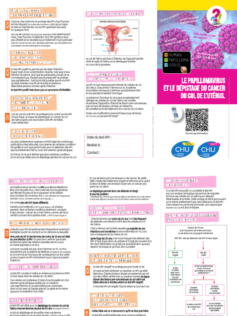 HPV Depistage Cancer Col Uterus | PDF