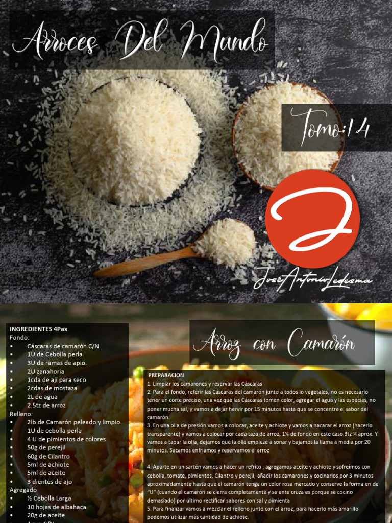 Recetario Arroces Del Mundo | PDF