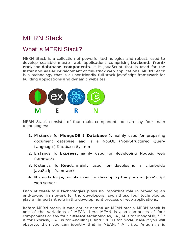 MERN Stack -1 | PDF MERN Stack -1 | PDF