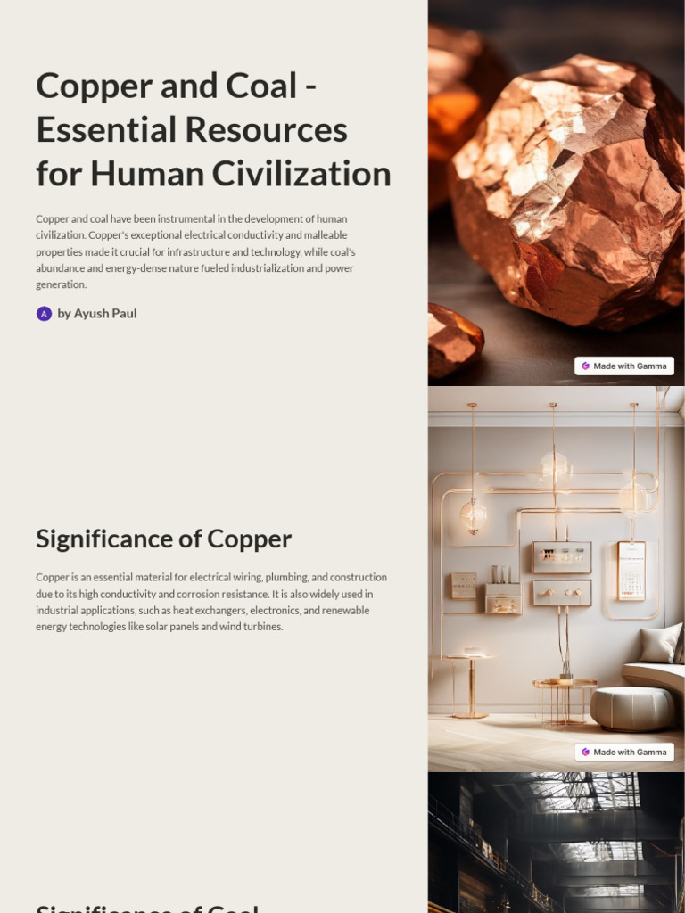 Copper and Coal Essential Resources For Human Civilization | PDF