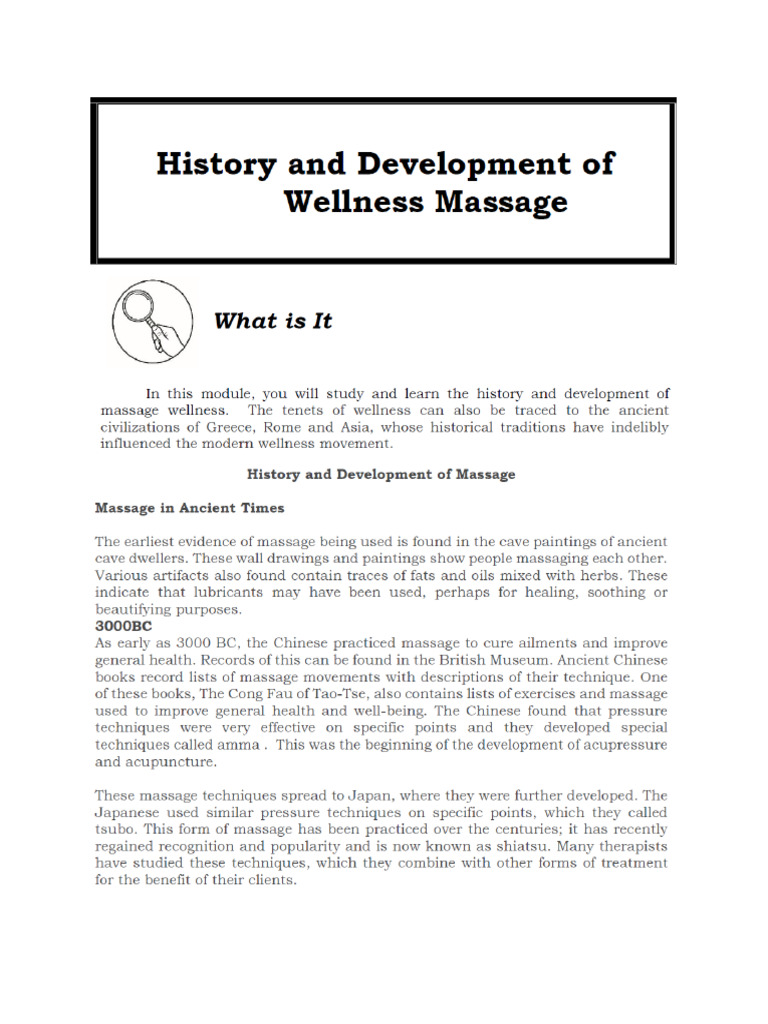 History and Development of Wellness Massage | PDF
