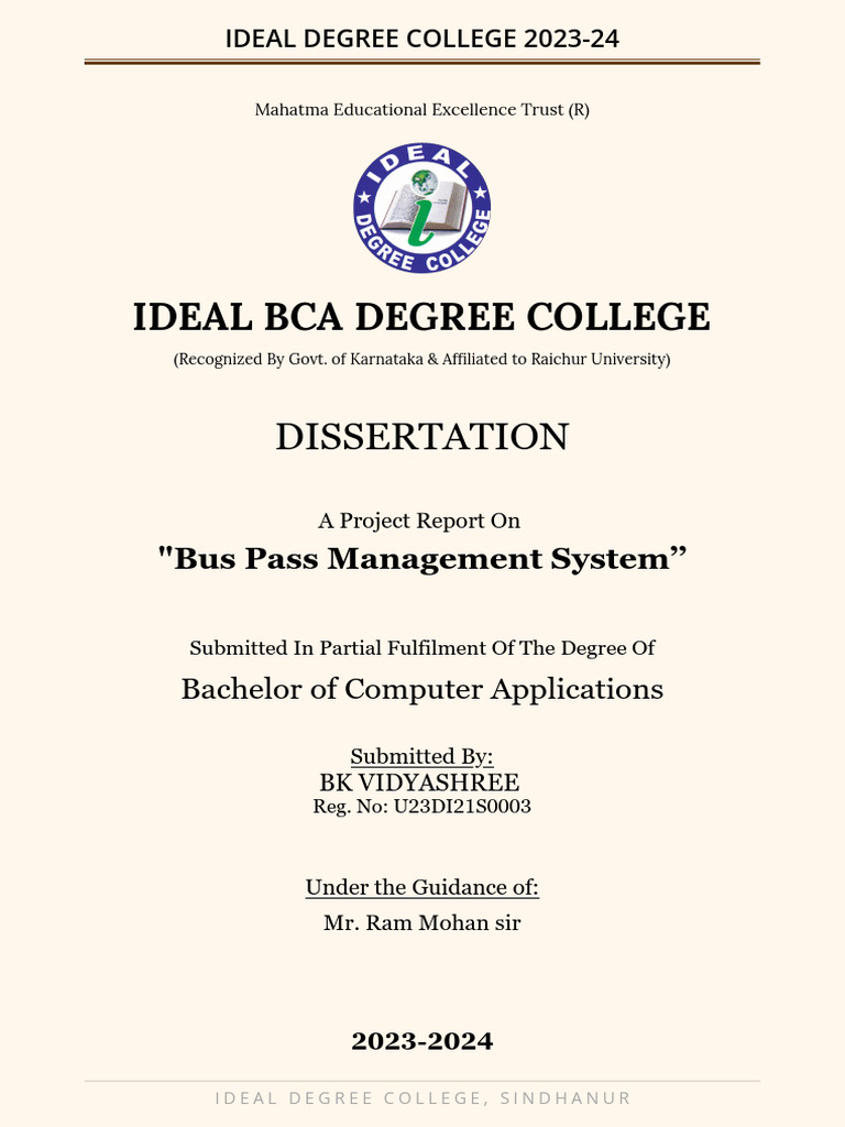 Bus Pass Management System Project | PDF