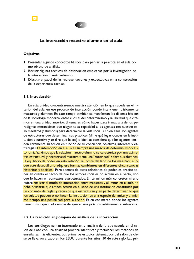 La Interacción Maestro-Alumno en El Aula Coment | PDF