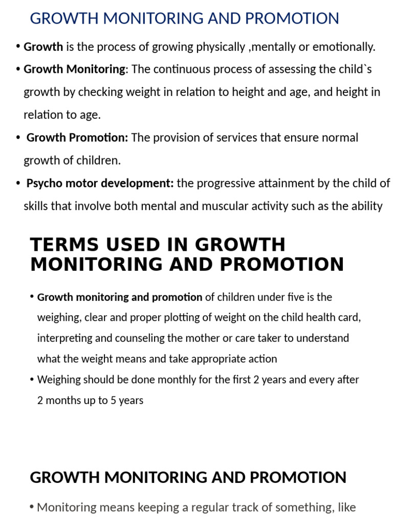 Growth Monitoring and Promotion | PDF