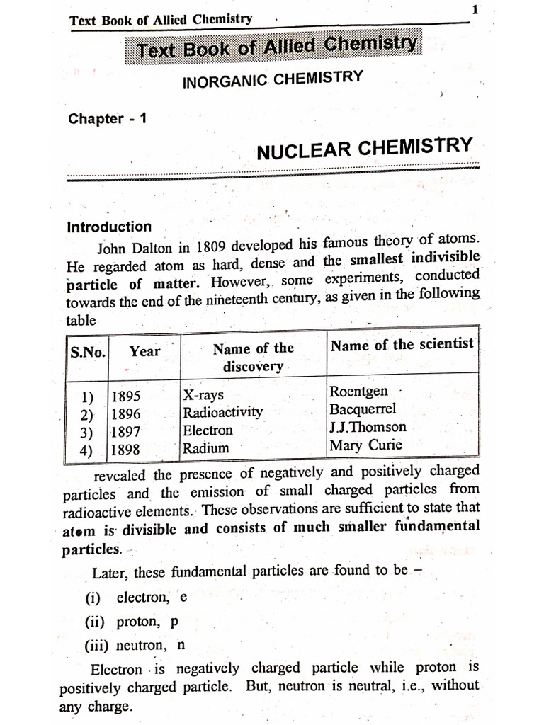 Nuclear Chemistry English Notes | PDF