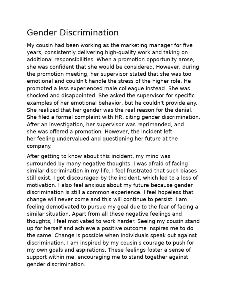 GENDER DISCRIMINATION | PDF