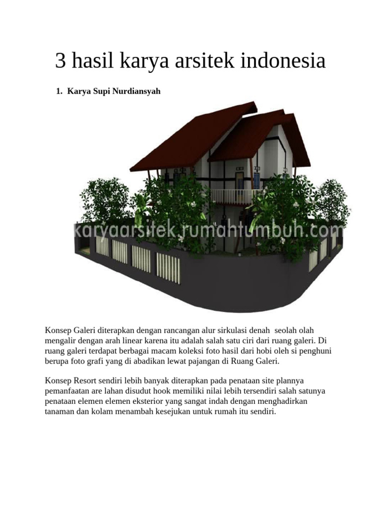 3 Hasil Karya Arsitek Indonesia | PDF