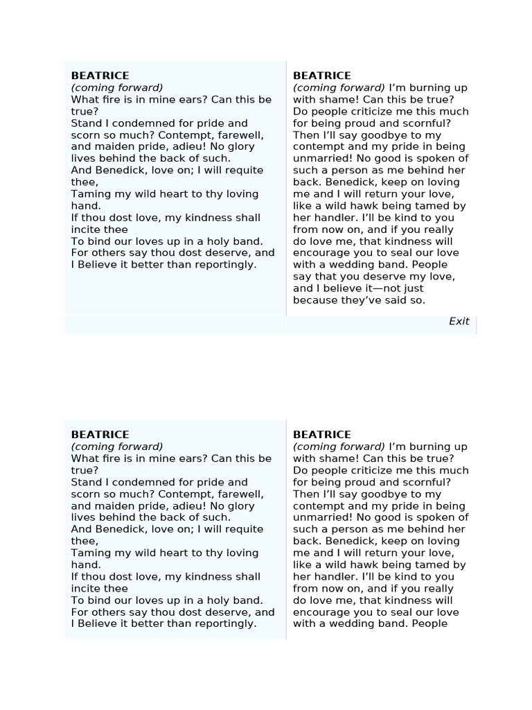 BEATRICE Falls in Love | PDF