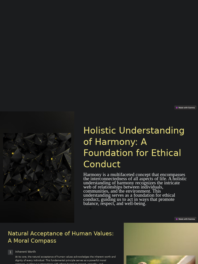Holistic Understanding of Harmony A Foundation For Ethical Conduct | PDF