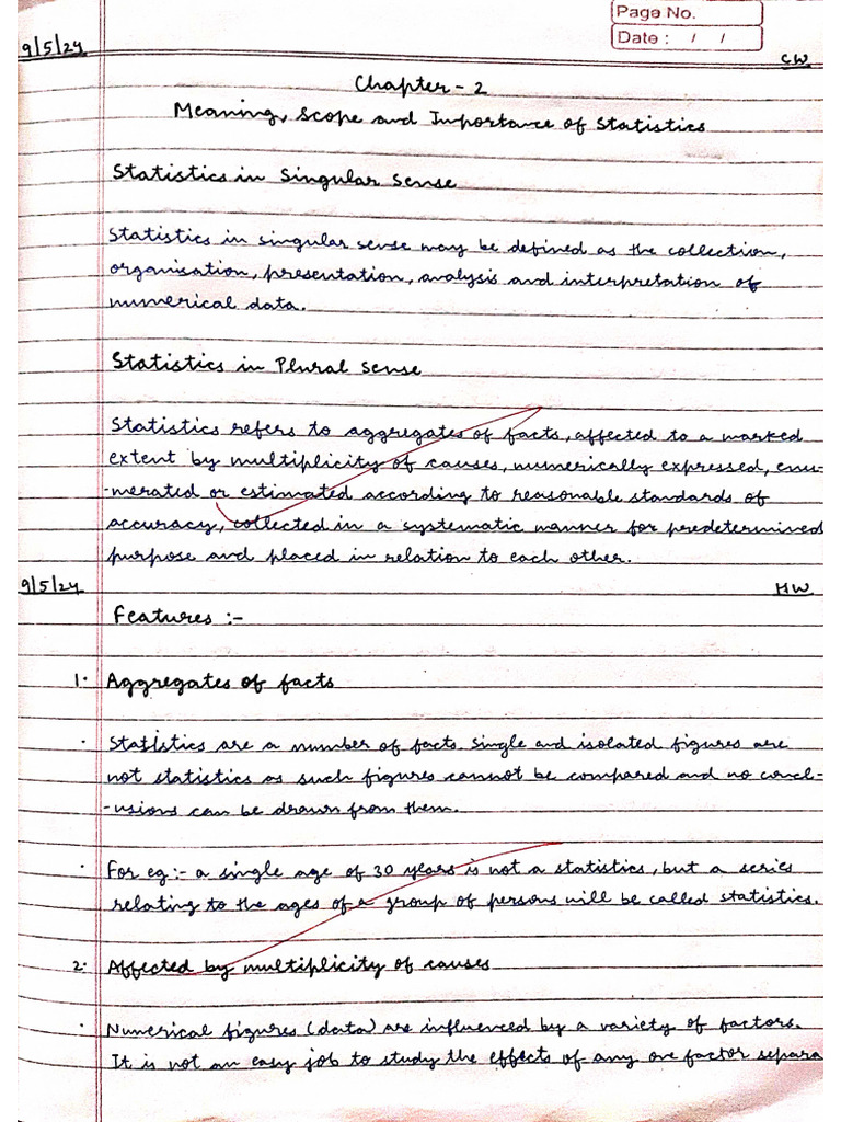 Statistics Notebook Work | PDF