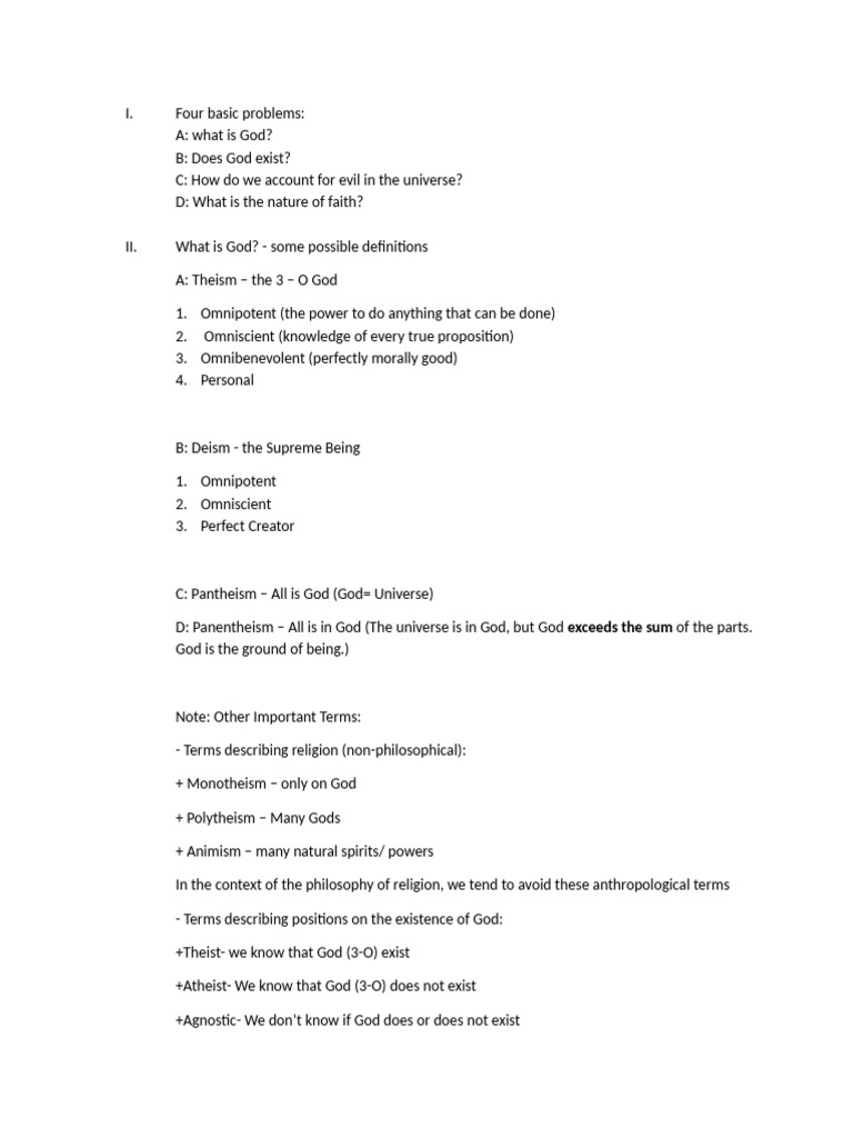 Philosophy of Religion Materials | PDF