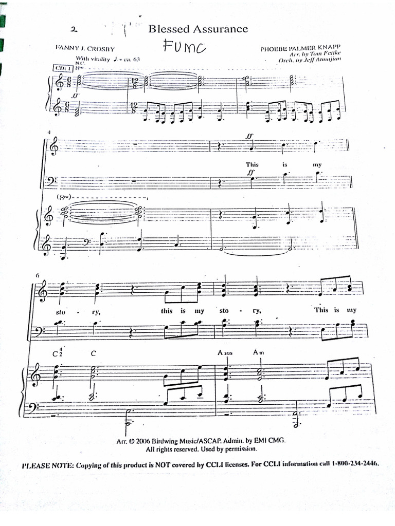 Blessed Assurance Music Sheets Pdf