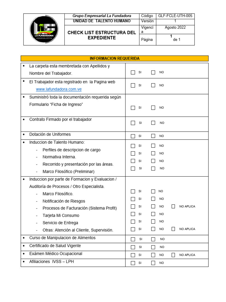 Agosto Chek List | PDF
