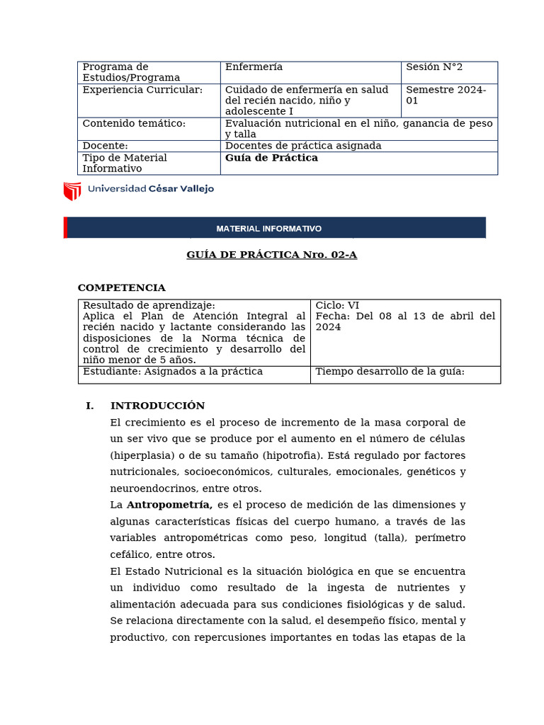 Guía de Práctica #2A | PDF | Obesidad | Nutrición