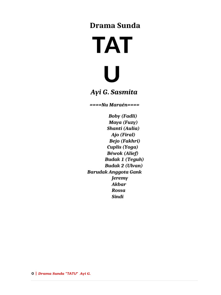 Tatu (Adegan 1) | PDF
