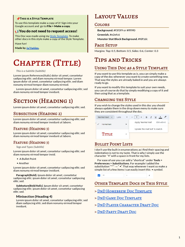 DND 5e StyleTemplate | PDF