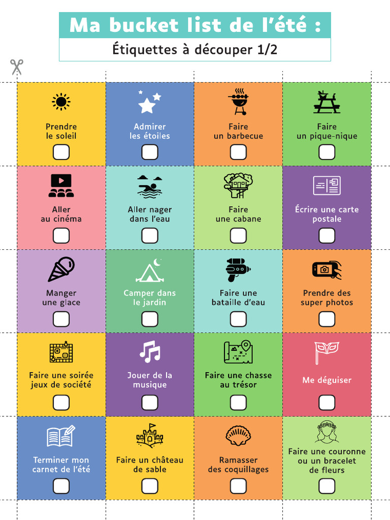Hoptoys-Ma Bucket List de L'été | PDF