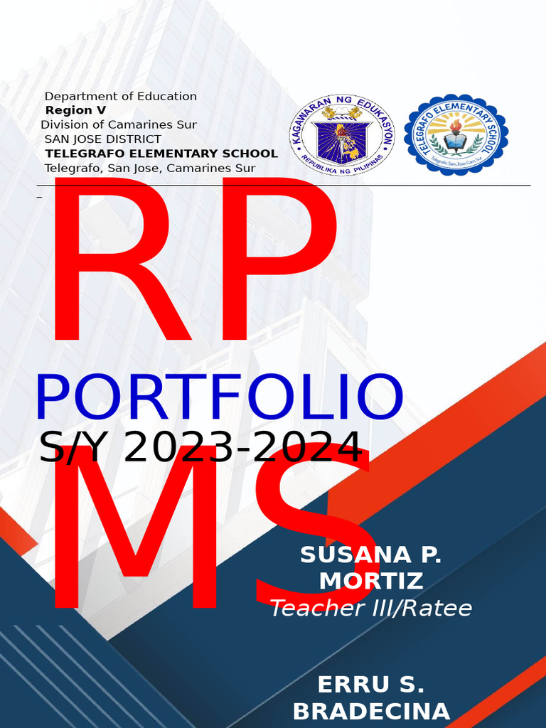 RPMS Portfolio 2023-2024 | PDF