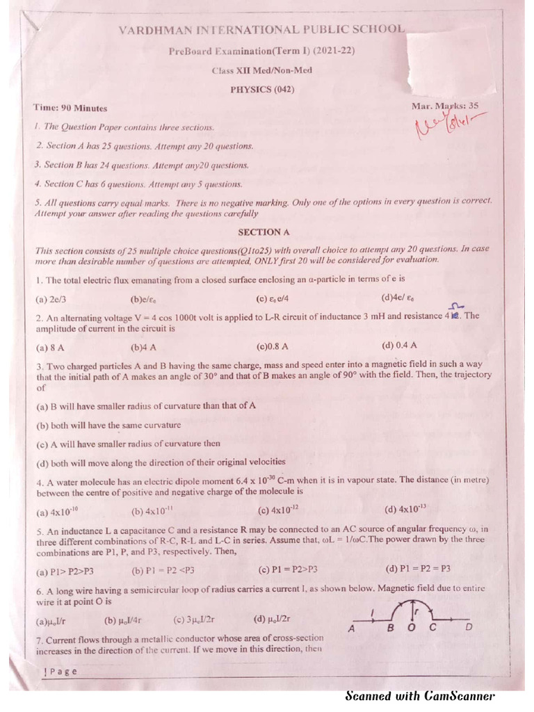 Physics Question Paper | PDF