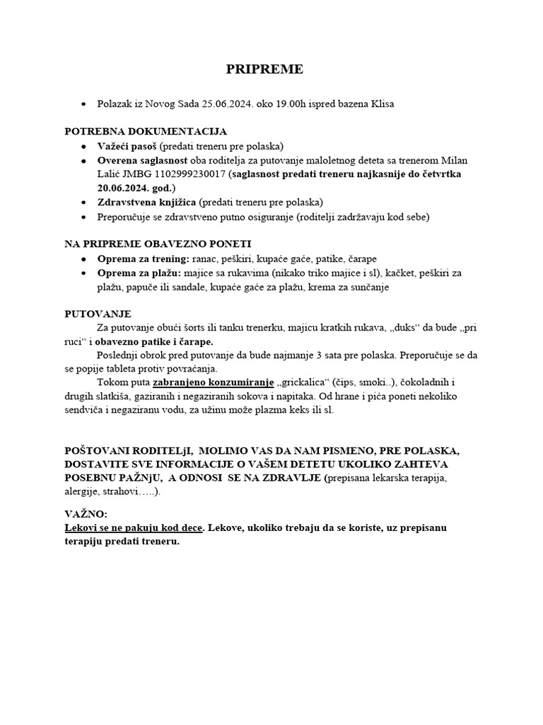 Dokumentacija I Stvari Za Poneti | PDF