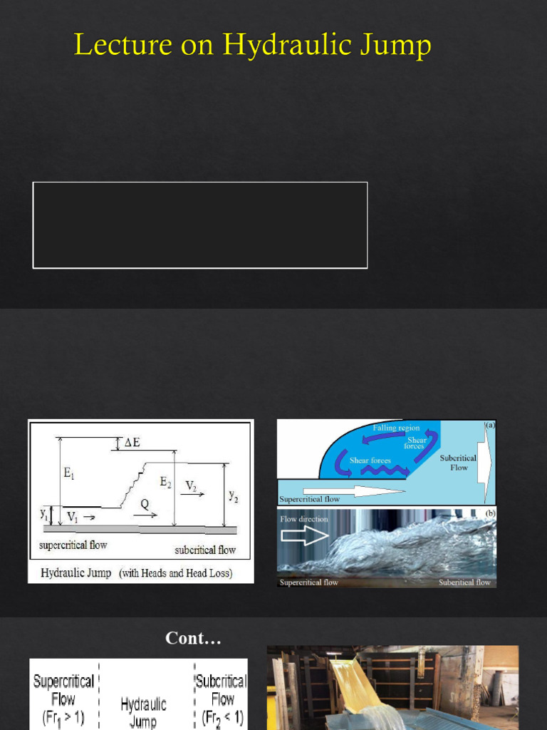 Lecture On Hydraulic Jump | PDF