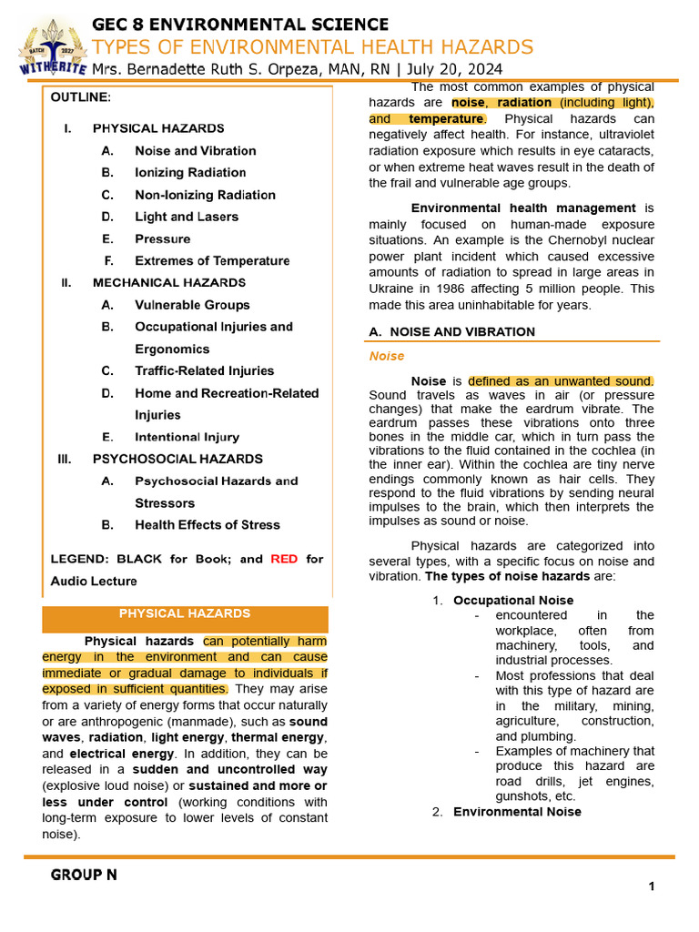 Types of Environmental Health Hazards | PDF