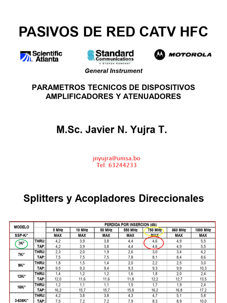 Parametros Pasivos de Catv HFC 2020 | PDF