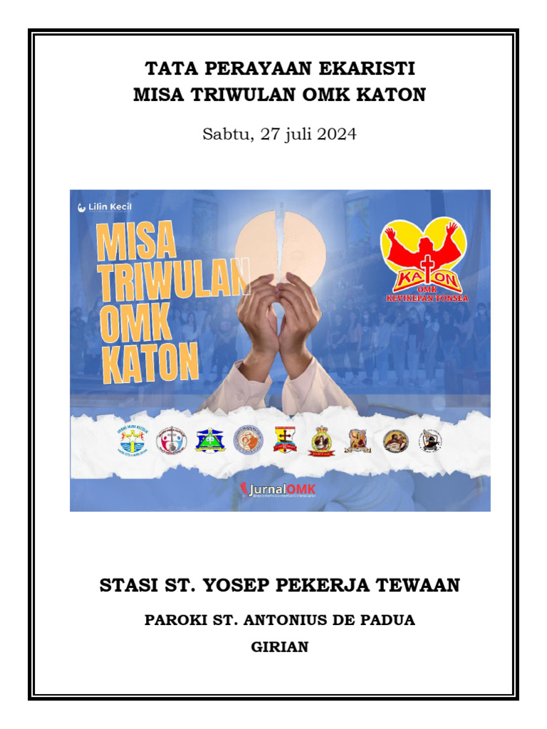 Tata Perayaan Ekaristi Misa Triwulan OMK | PDF