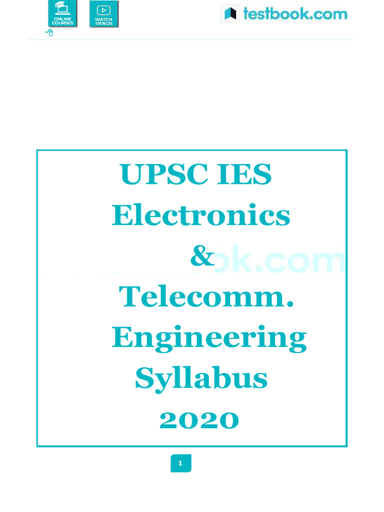 Upsc Ies Ece Syllabus 2020 Be3e7f5d | PDF