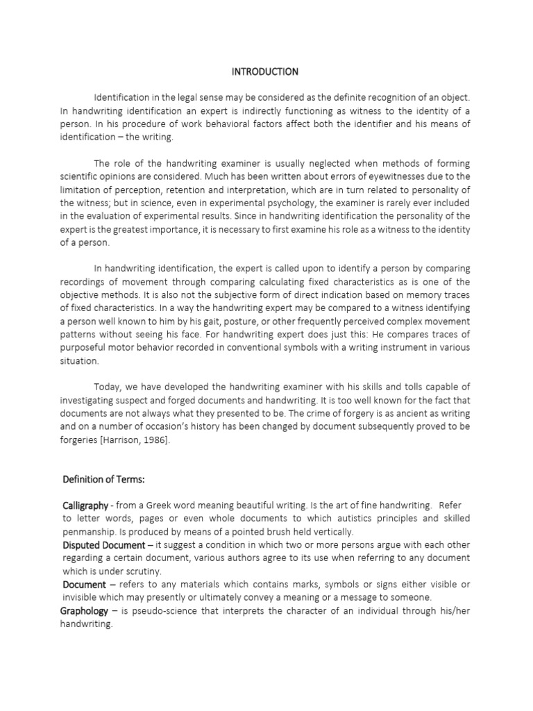 Questioned Document Module 1 | PDF