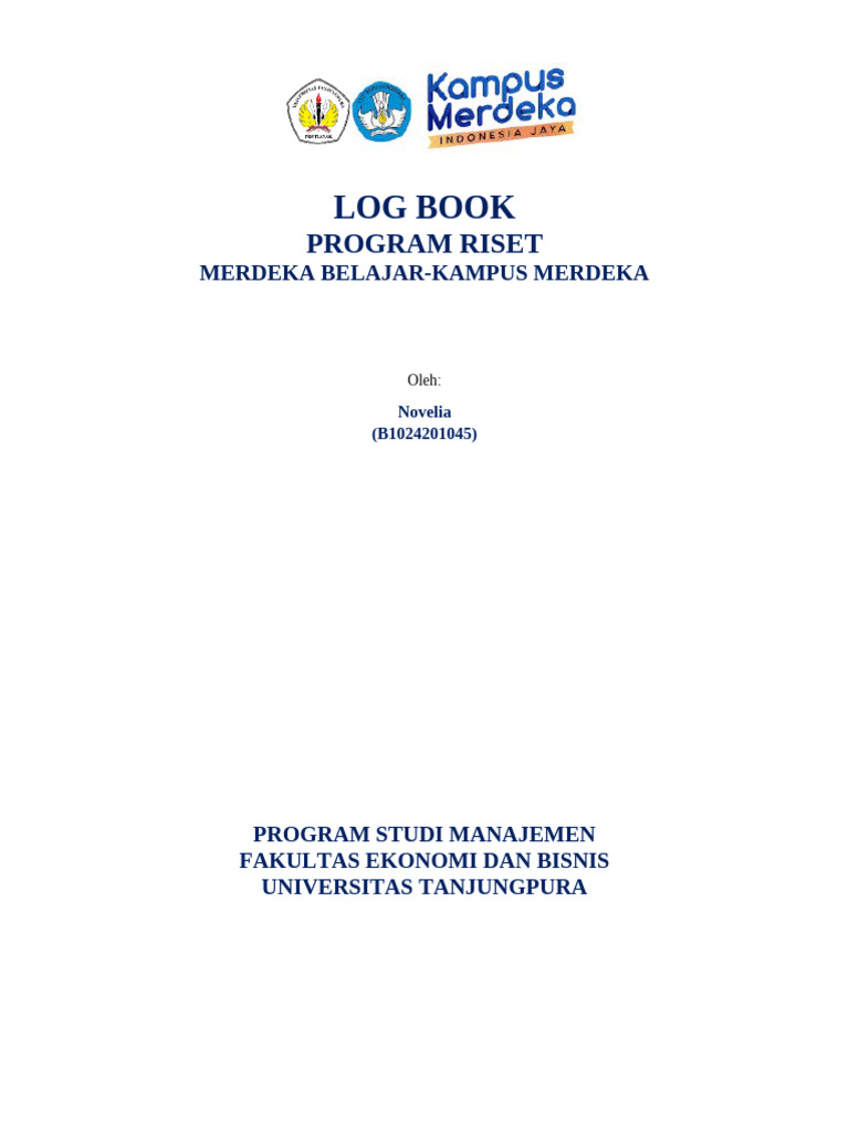 Log Book MBKM Riset (Novelia - B1024201045) | PDF