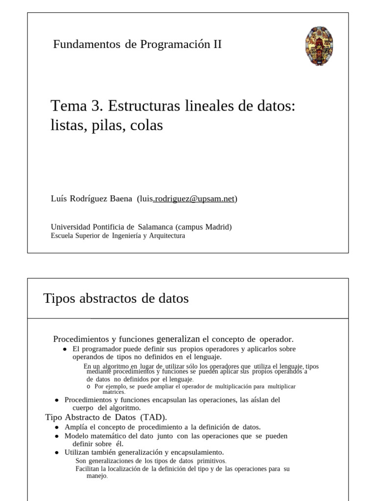Estructuras Lineales de Datos | PDF | Puntero (Programación de ...