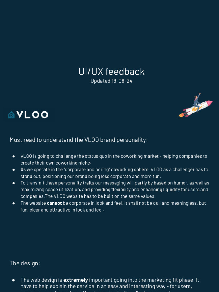 VLOO UI - UX Feedback | PDF