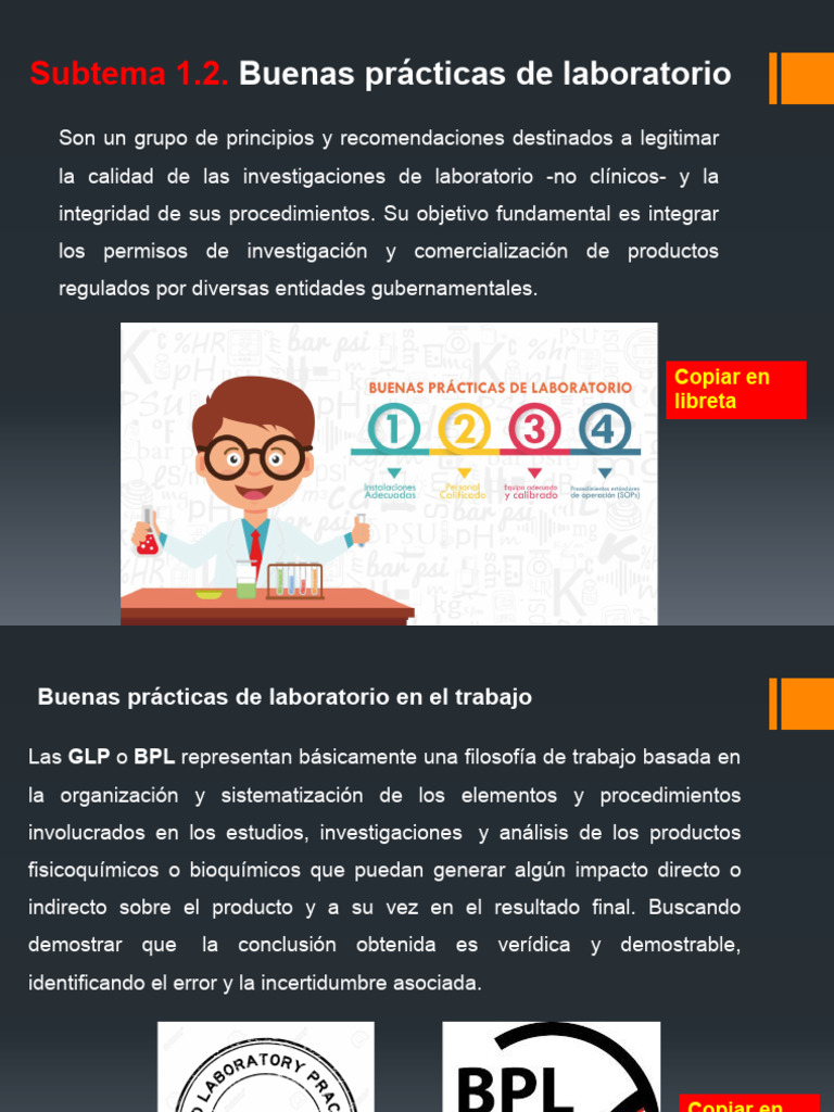 Tema 2. Las Buenas Pr-Cticas de Laboratorio | PDF | Laboratorios