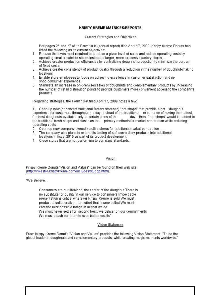 Krispy Kreme Matrices/reports | PDF | Equity (Finance) | Expense