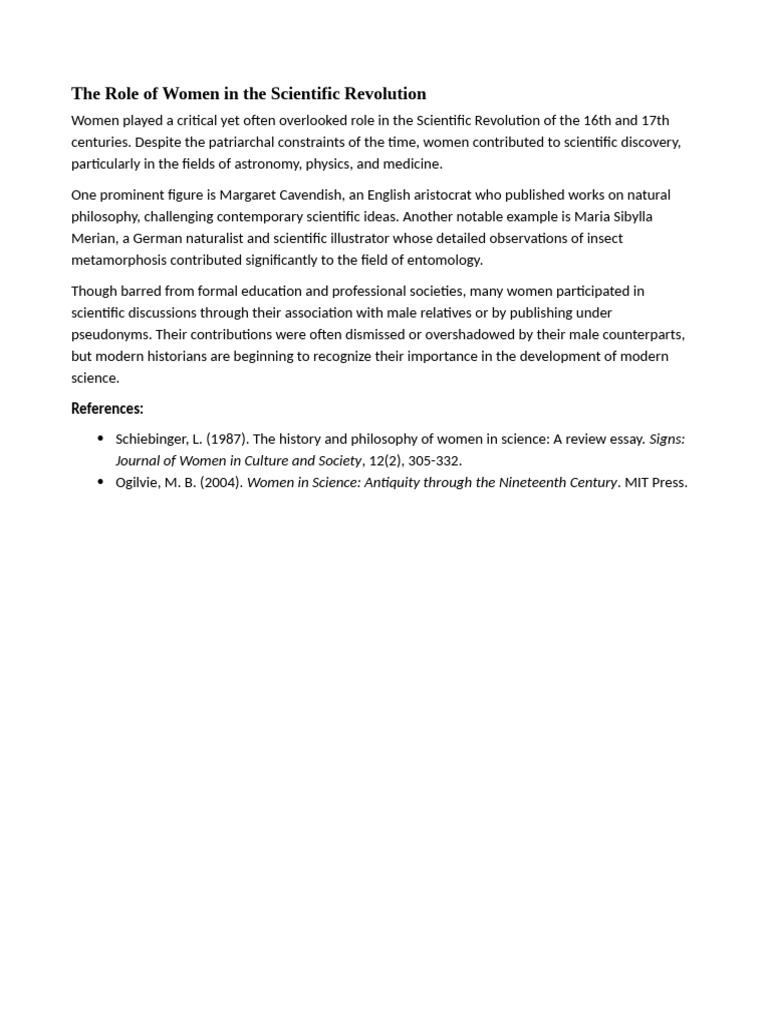 Women in Science | PDF
