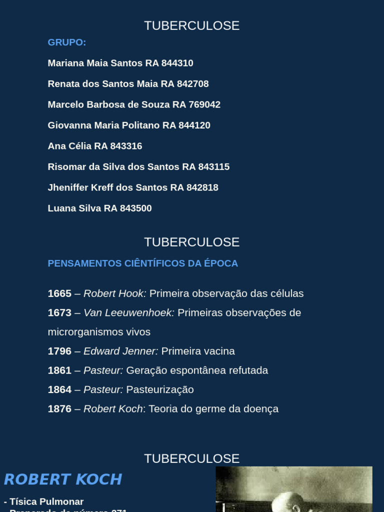 Trabalho Doença Tuberculose | PDF