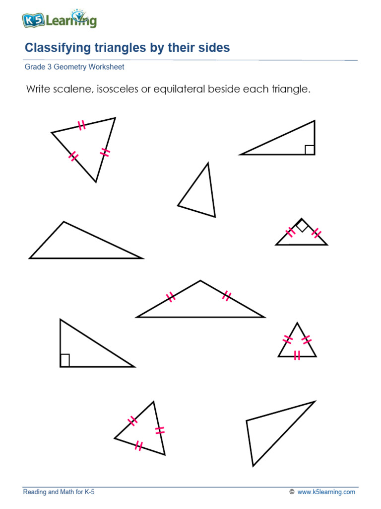 Grade 3 Geometry Classify Triangles Sides | PDF