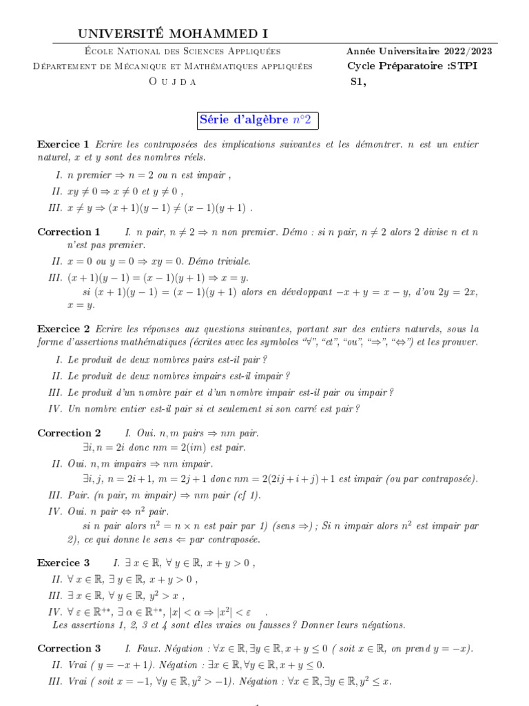 T1 2023 - 2024 Correction | PDF