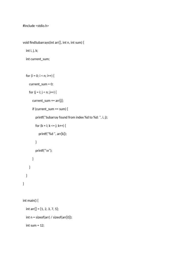 Find Subarrays | PDF