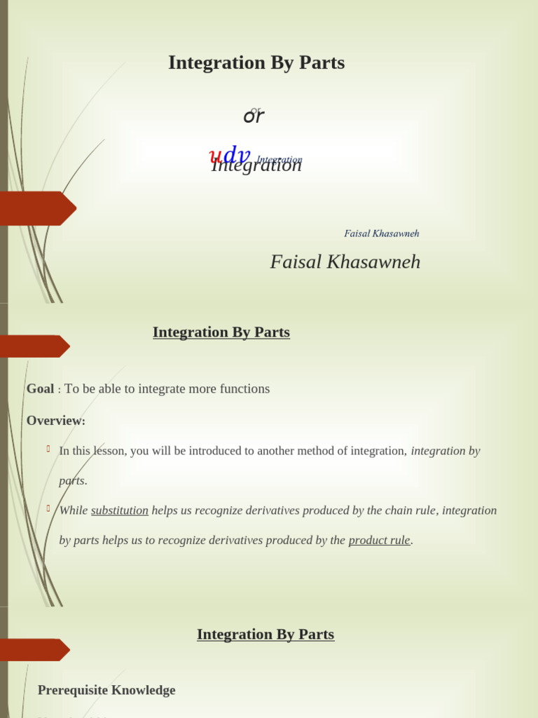 Integration by Parts | PDF