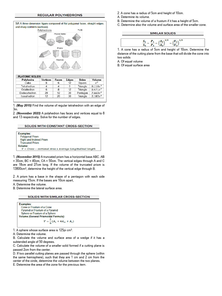 Review Module 3 - Solid Geometry | PDF